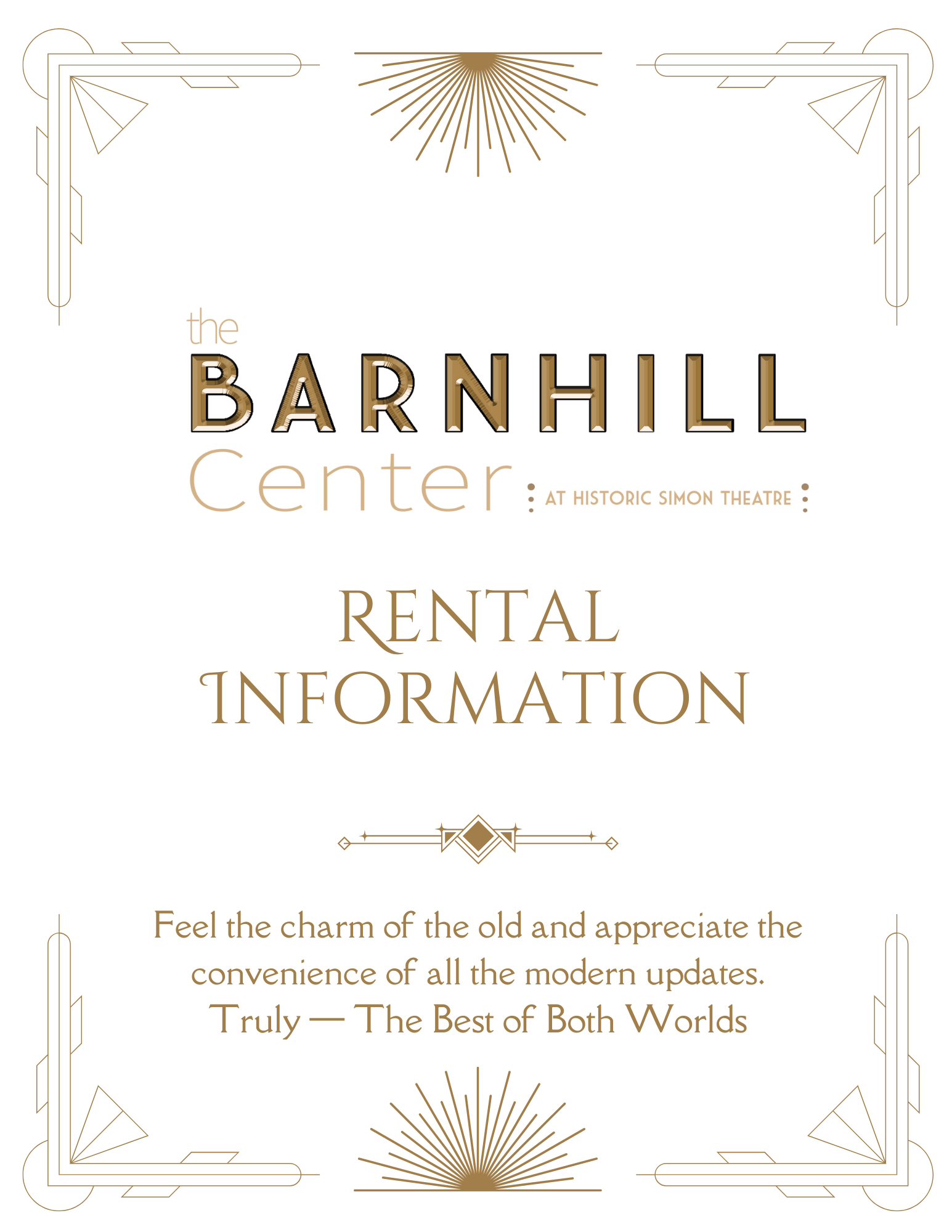 Rental Information Booklet | The Barnhill Center
